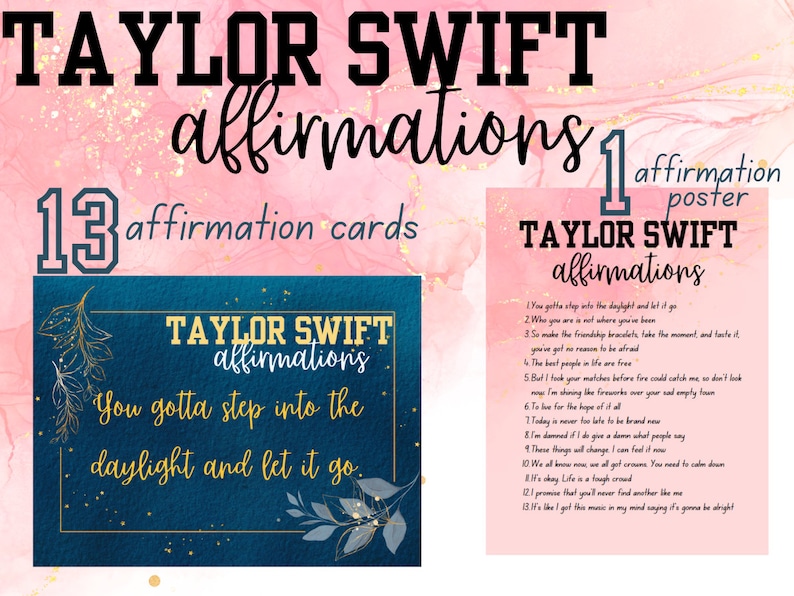 Taylor Swift Affirmations, Digitial Download, Instant Download ...