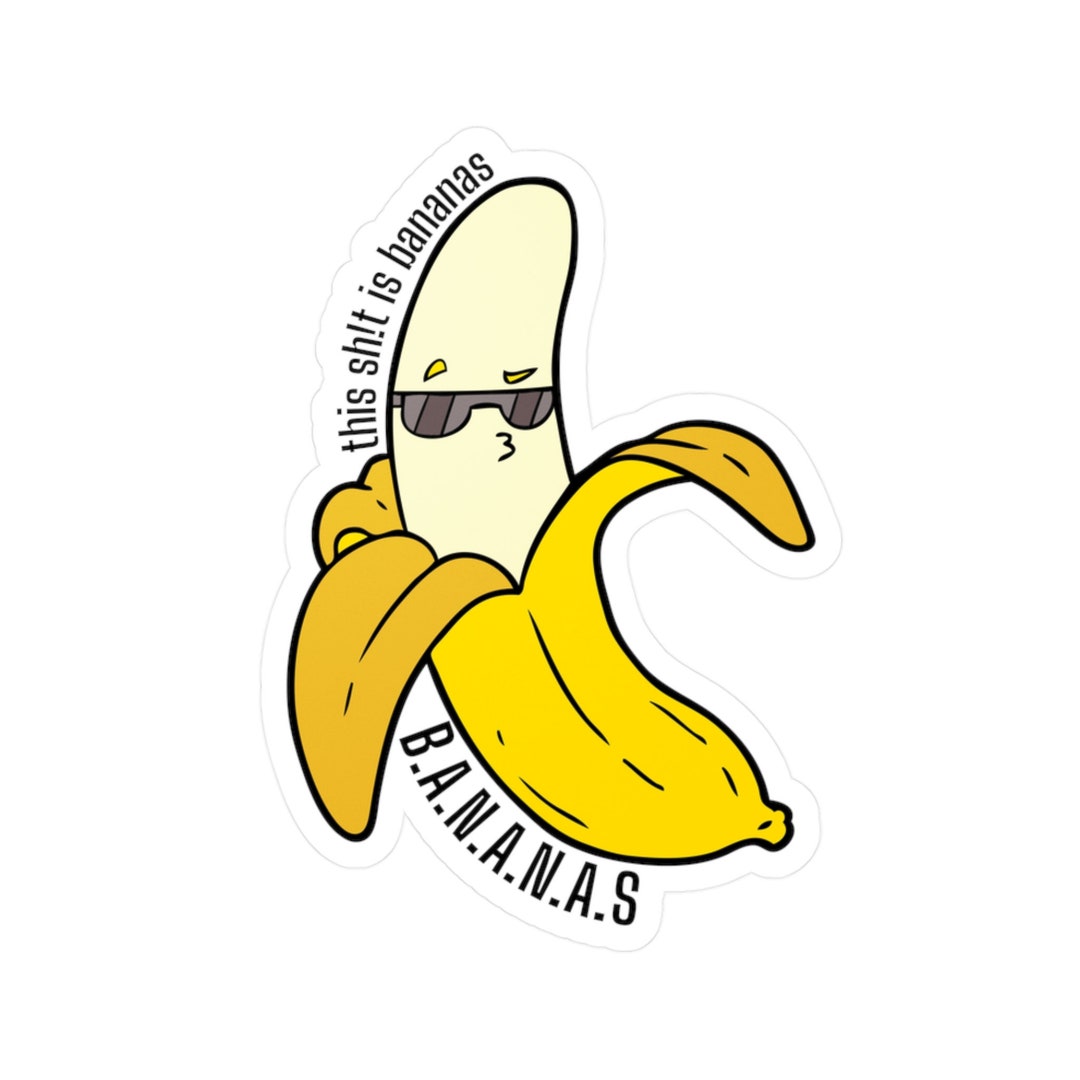 Banana Sticker Water Bottle Sticker Laptop Decal Funny Sticker ...