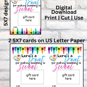 Teacher Appreciation Week Gift Card Holder Printable, School Teacher ...