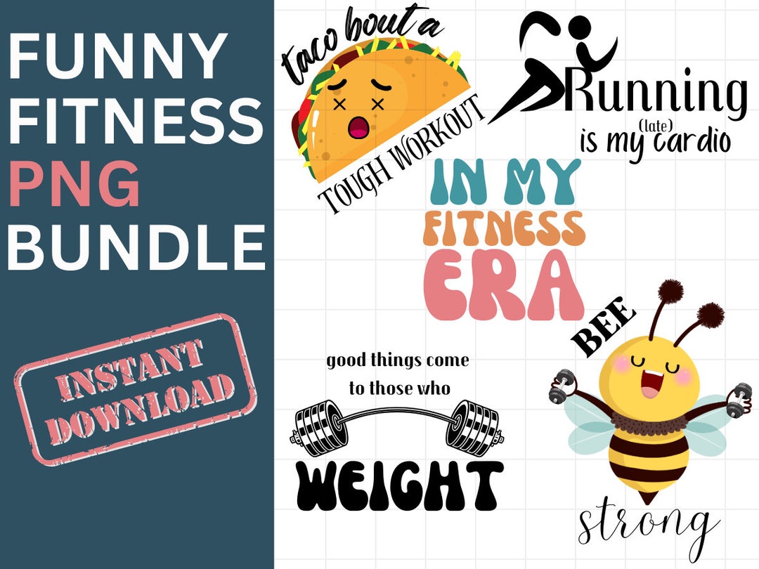 Fitness Puns PNG, Funny Fitness PNG, PNG Bundle, Instant Download ...