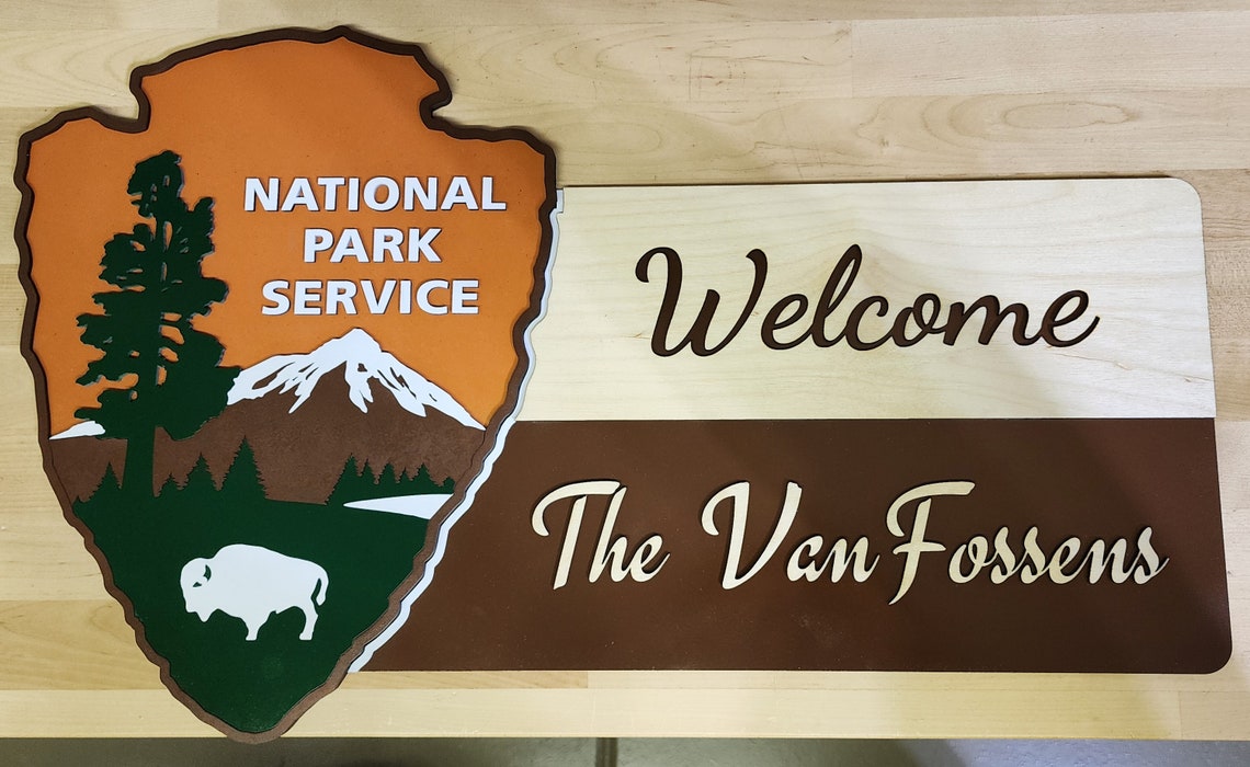 National Park Service Welcome Sign (big) (customizable) - Etsy