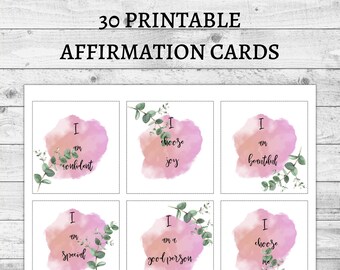 Printable Children's Positive Affirmation Cards | Set of 24 Kids ...