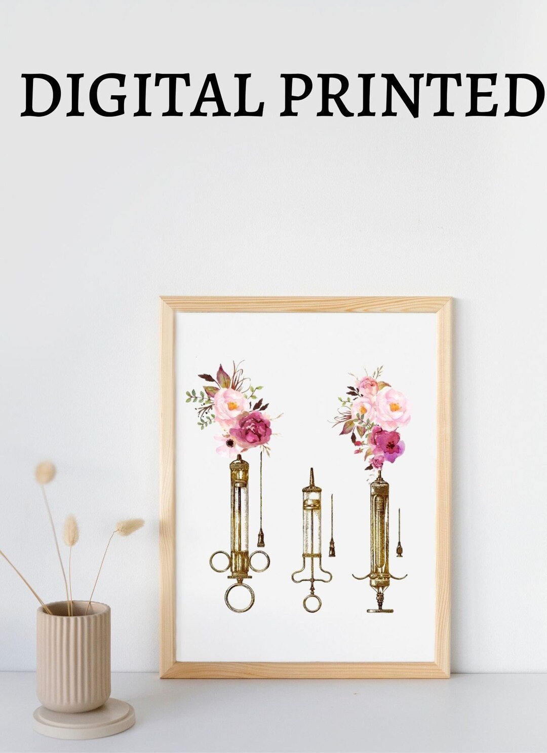 Art Med/gift/doctor Office Decor/syringe Wall Art - Etsy