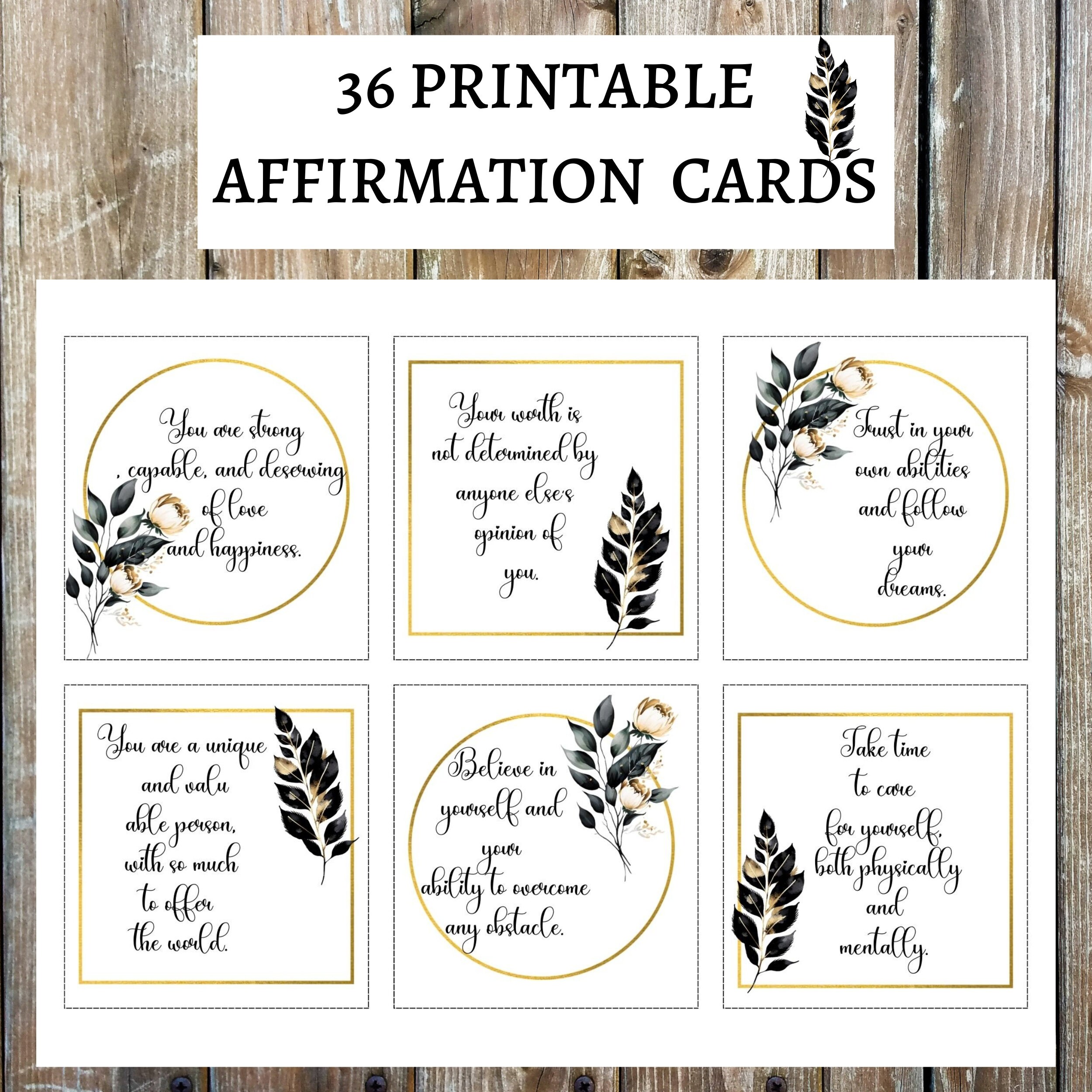36 Affirmation Cards-printable Cards - Etsy