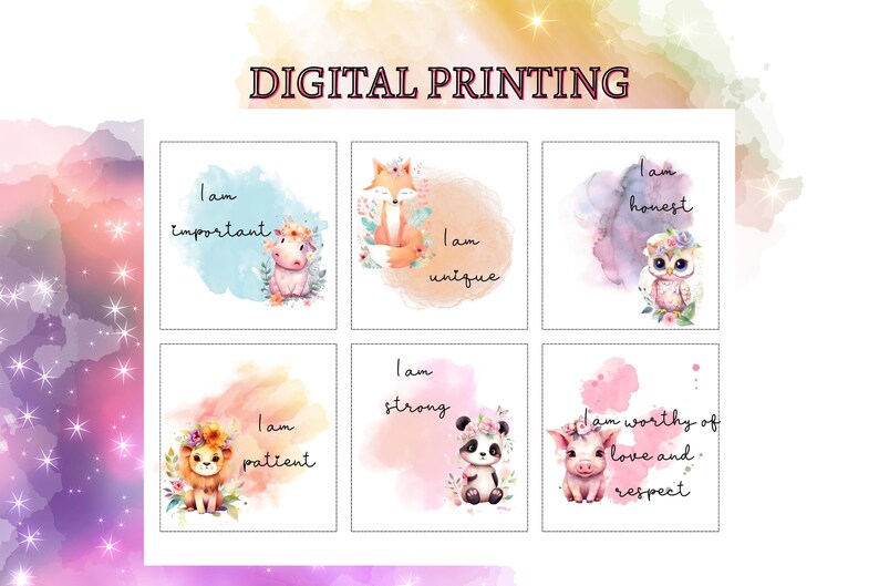 Printable Children's Positive Affirmation Cards | Set of 24 Kids ...
