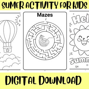 Summer Activity Book for Kids - Etsy