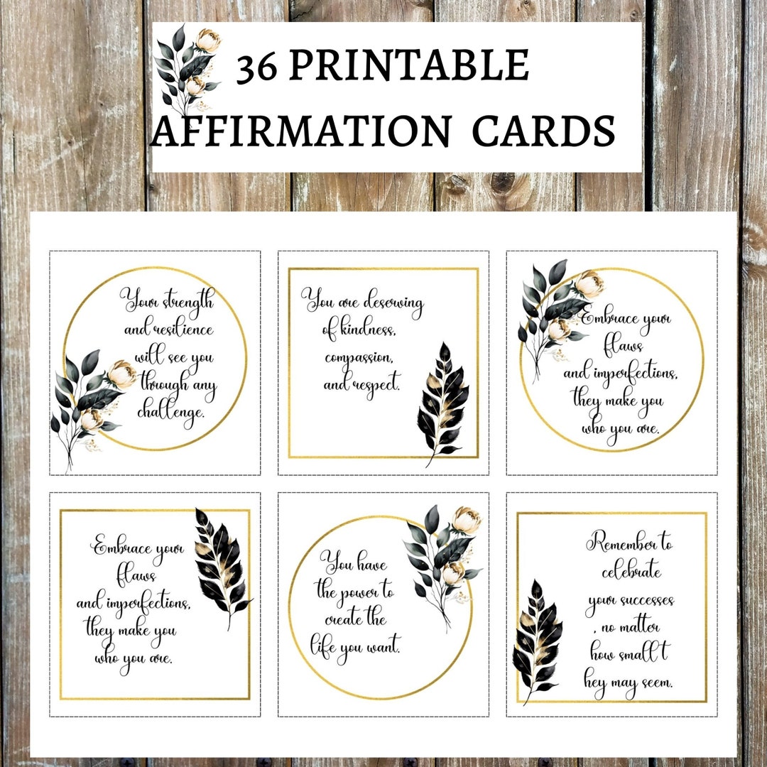 36 Affirmation Cards-printable Cards - Etsy