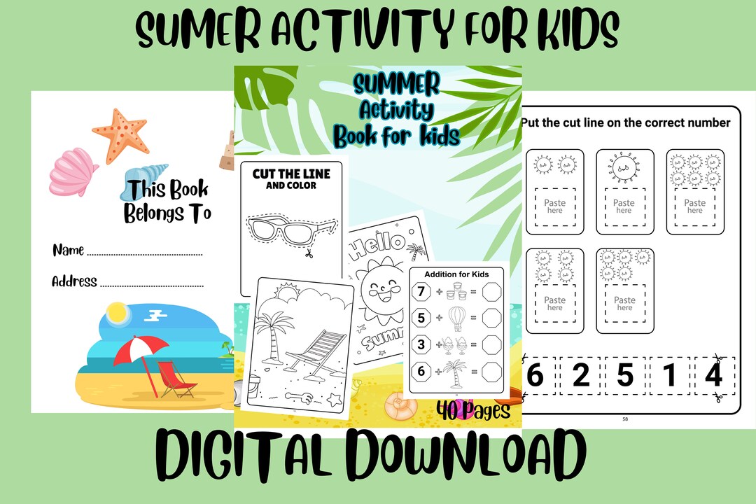 Summer Activity Book for Kids - Etsy