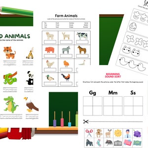 Printable Toddler Worksheets or Toddler Workbook Instant Download ...