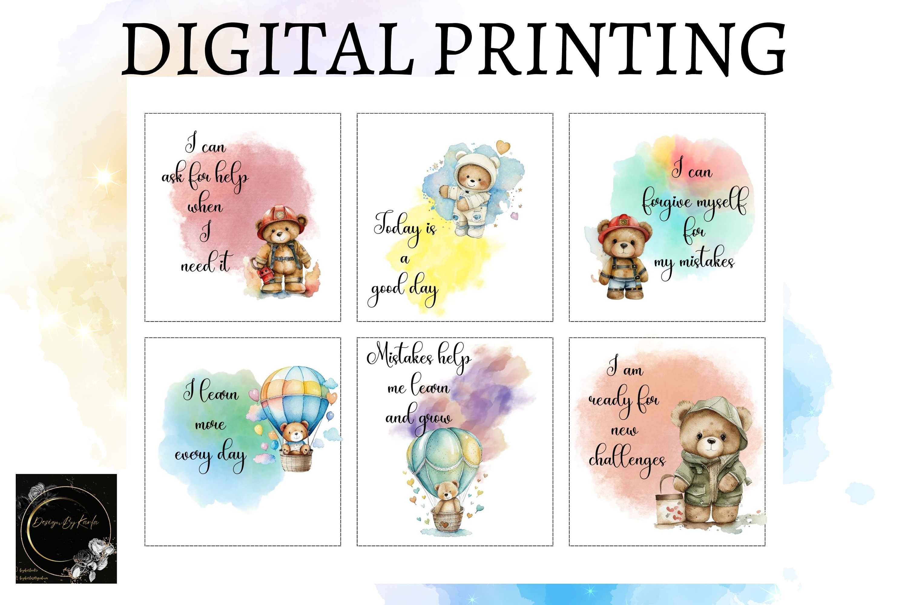 Printable Children's Positive Affirmation Cards | Set of 24 Kids ...