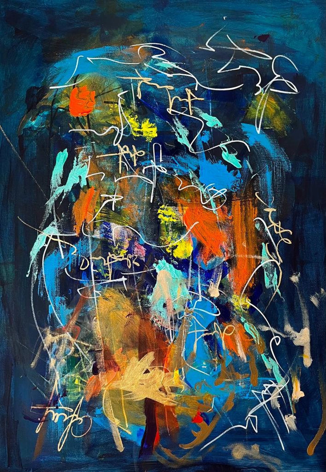 Blue Thoughts - Abstract Painting - Etsy