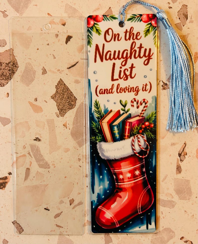 Double-sided Metal Bookmark: Spicy Theme Books- Christmas Bookmark - Etsy
