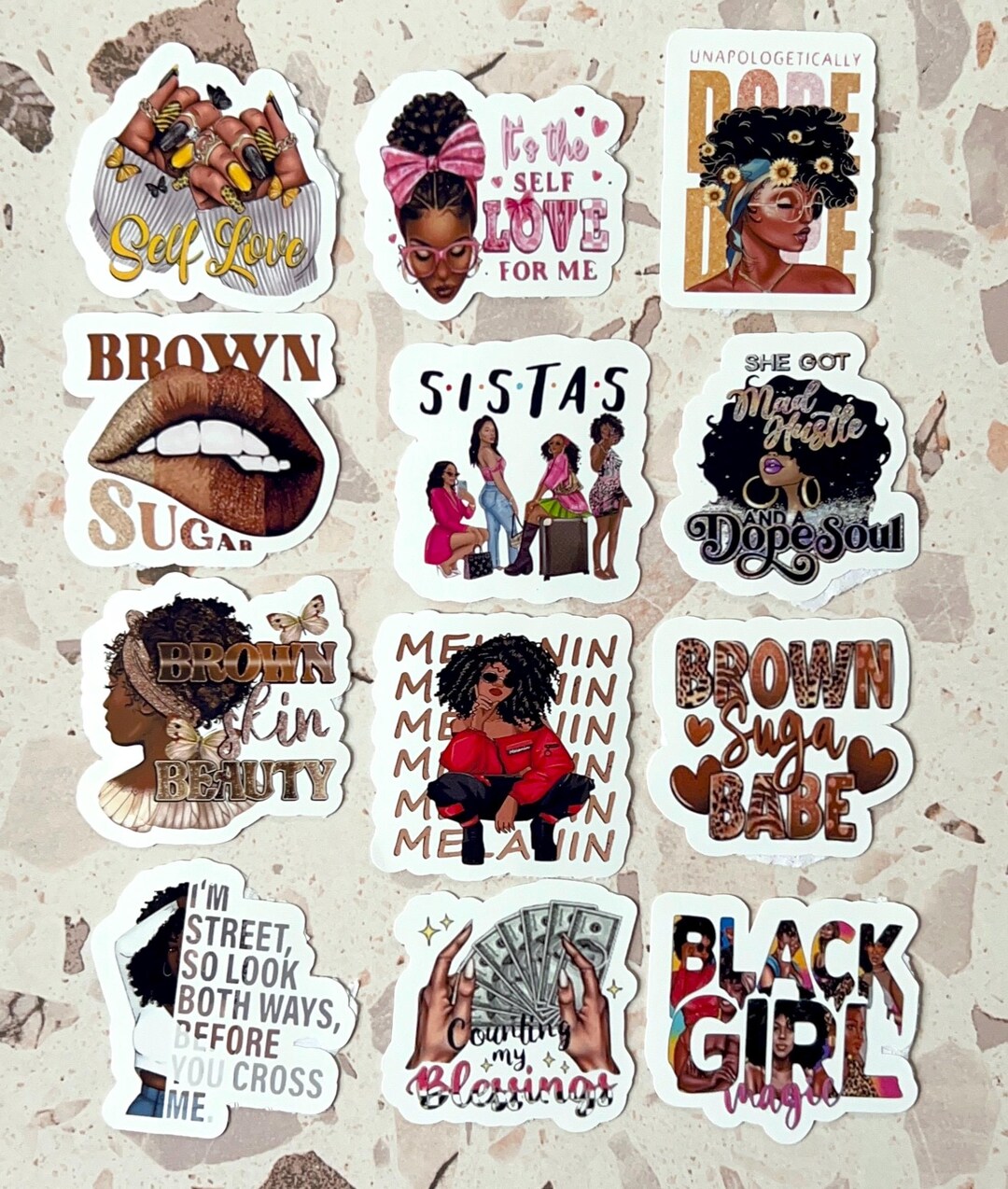 12 STICKER PACK- Black Girl Magic Stickers - Etsy