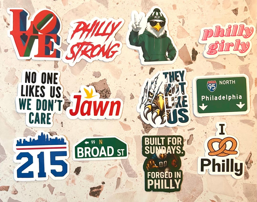 Philadelphia Theme Sticker Pack – Philly Landmarks, Foods & Local Vibe ...