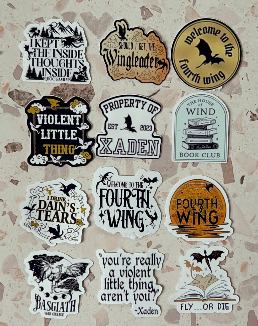 12 Stickers - Fourth Wing Sticker Pack - Etsy
