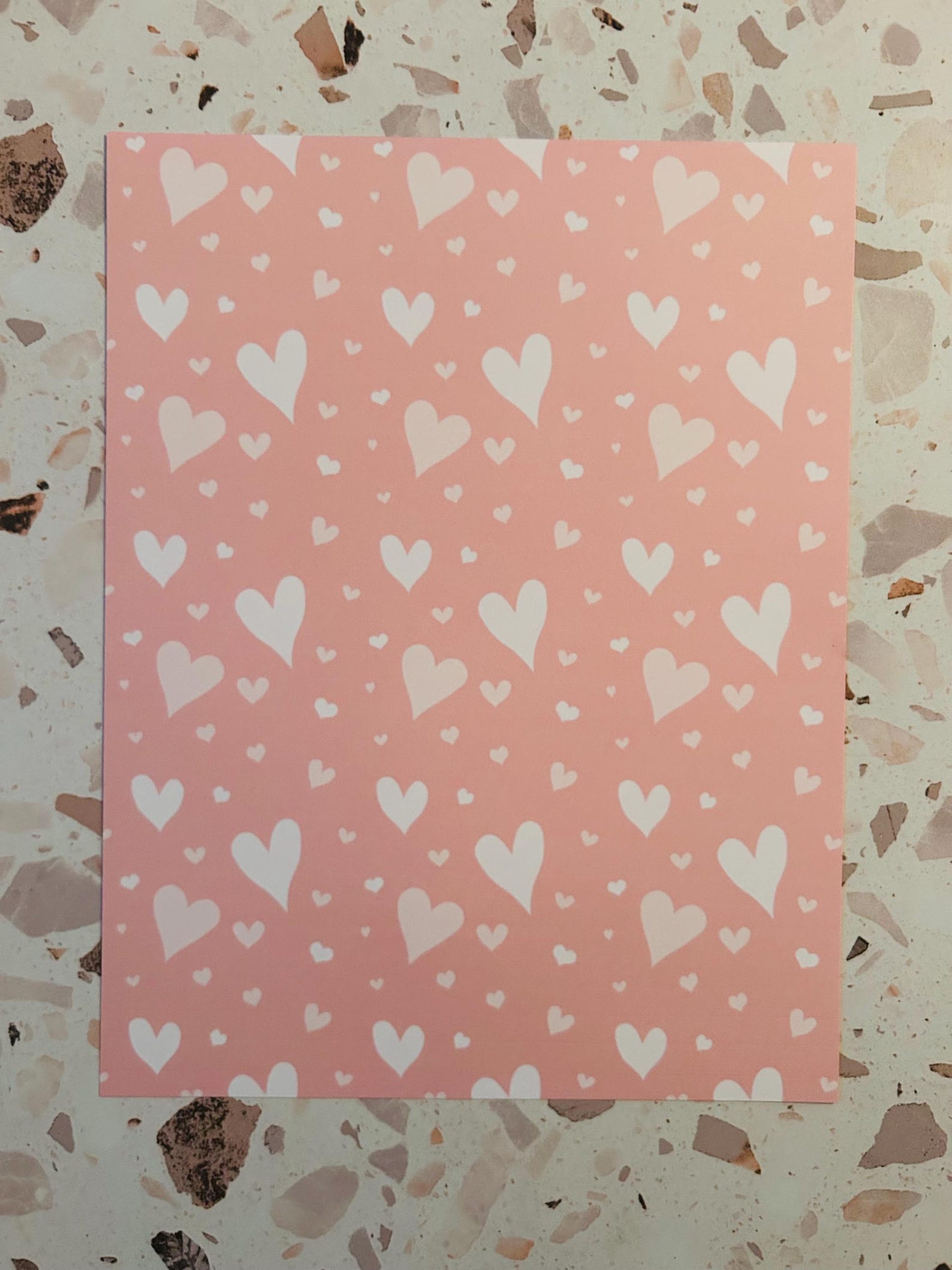 Heart Design Cardstock Paper | 8.5 X 11, 110 Lb, 6-sheet Pack - Etsy