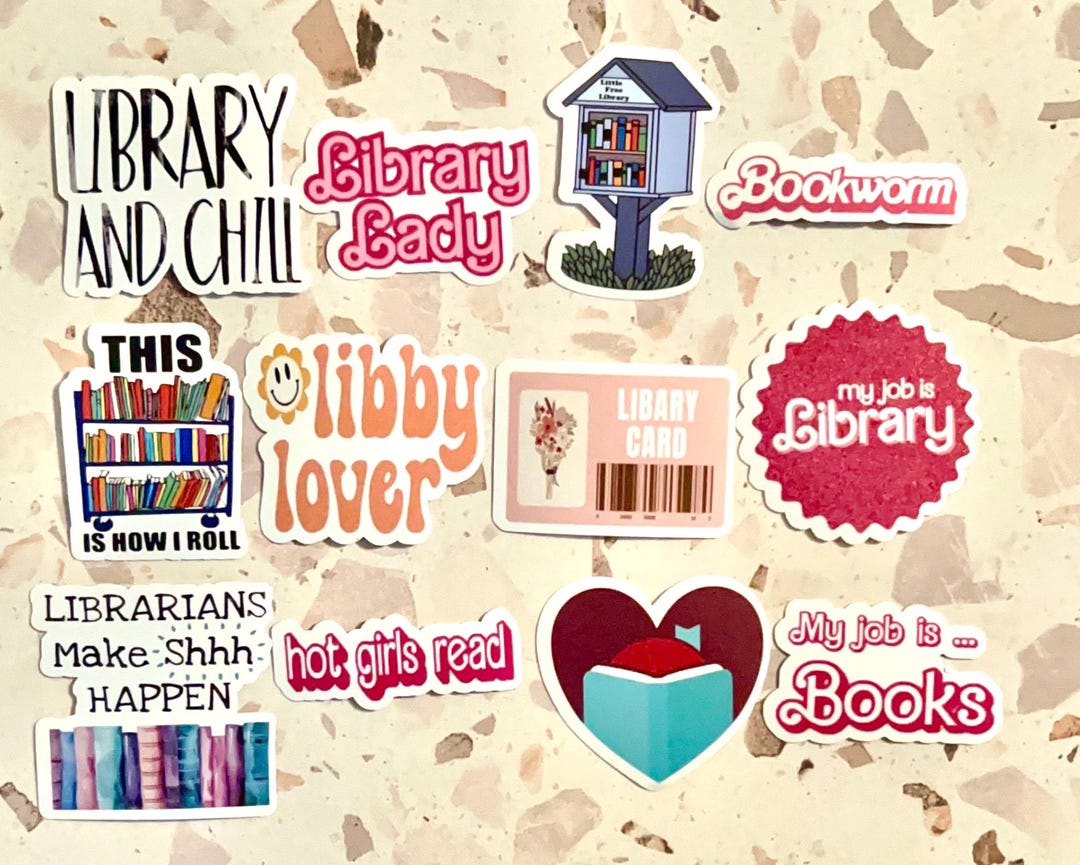 Bookish Library Sticker Pack – Kindle, Laptop Decals, 12 Piece - Etsy