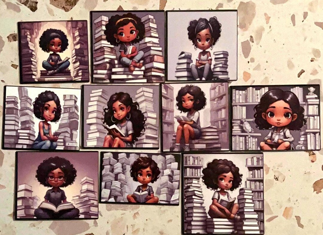 10 Stickers- Black Girl Dystopian Book Stickers - Etsy