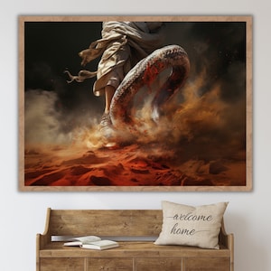 Jesus and the Snake, DIGITAL DOWNLOAD Jesus Bible Art, Modern Bible ...