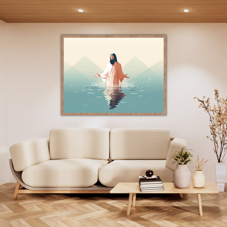 Bautismo de Jesús Minimalista DESCARGA DIGITAL Arte de la - Etsy México