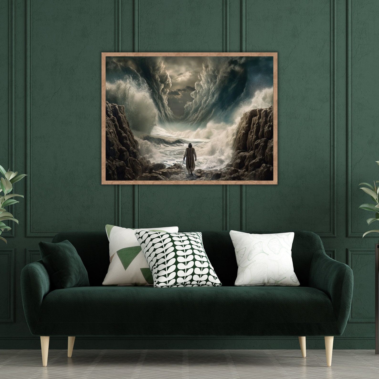 Moses Parting the Red Sea DIGITAL DOWNLOAD Moses Bible Art, Modern ...