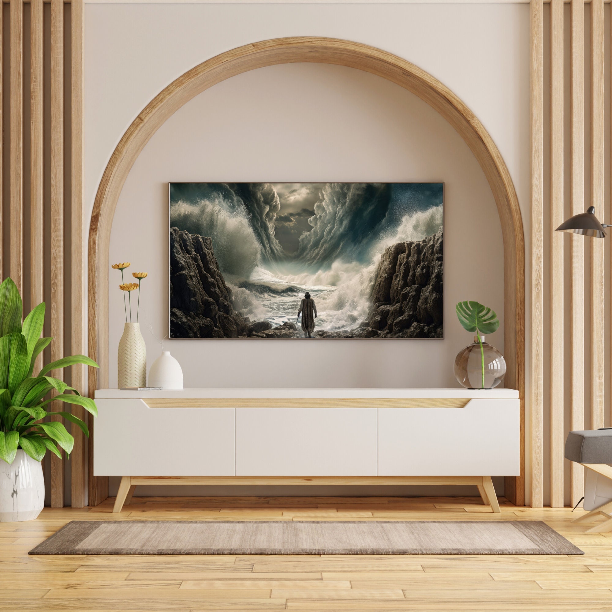 Moses Parting the Red Sea DIGITAL DOWNLOAD Moses Bible Art, Modern ...
