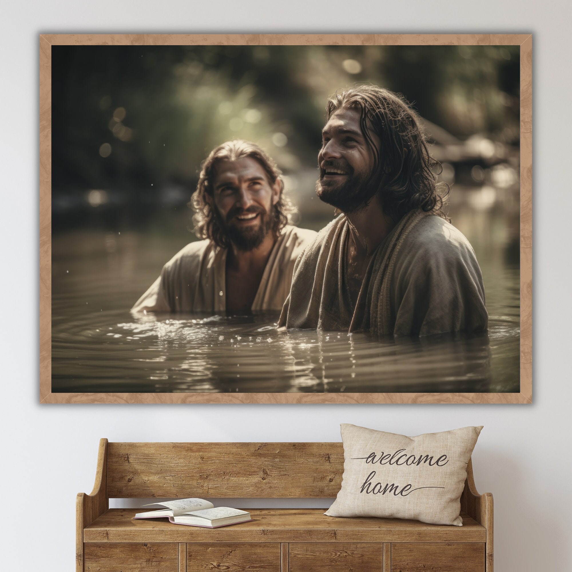 Jesus Taufe DIGITAL DOWNLOAD Jesus Bibel Kunst, Moderne Bibel Poster ...