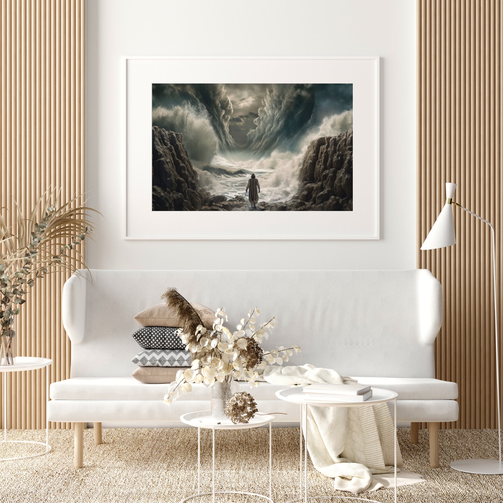 Moses Parting the Red Sea DIGITAL DOWNLOAD Moses Bible Art, Modern ...