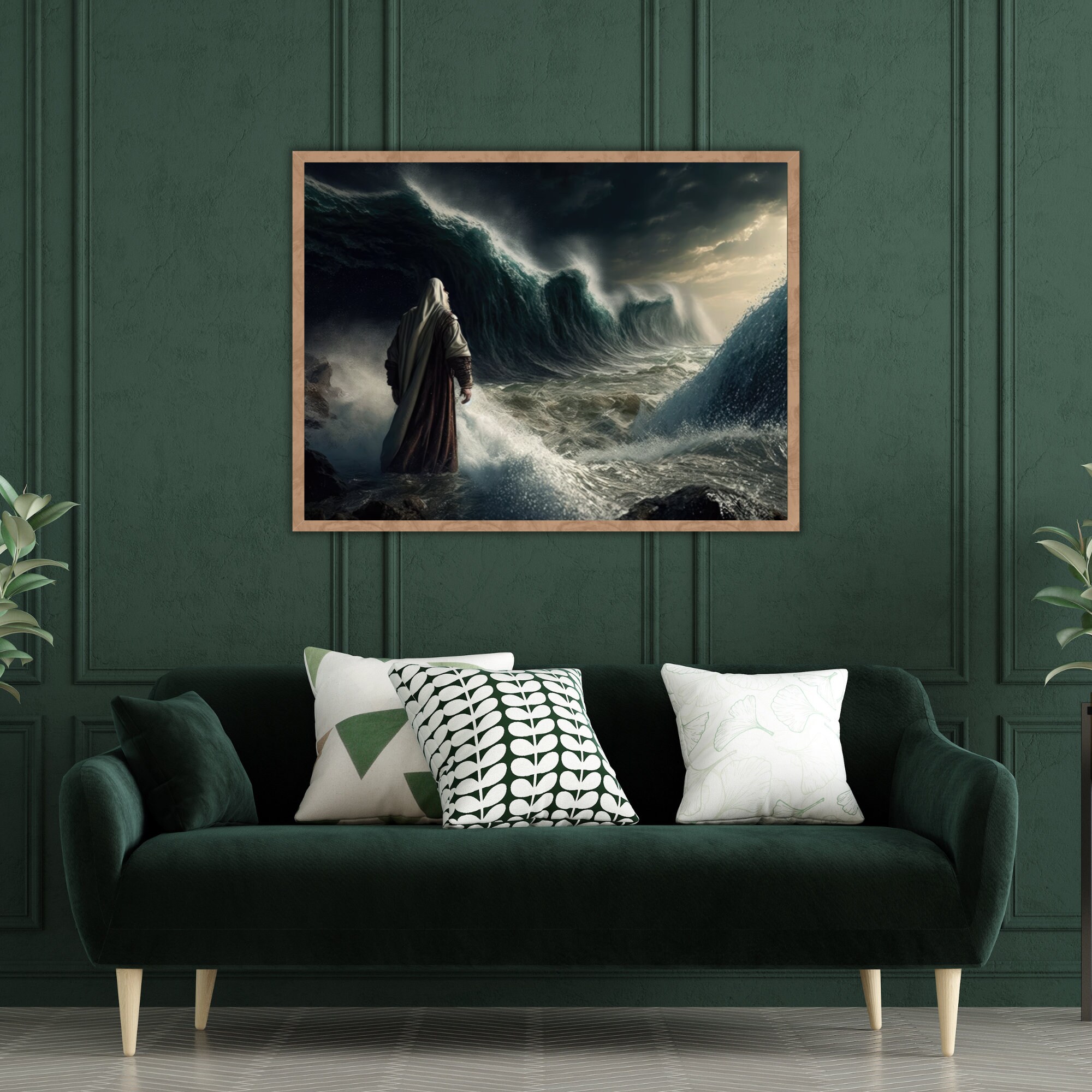 Moses Parting the Sea DIGITAL DOWNLOAD Modern Bible Poster, Jesus Bible ...