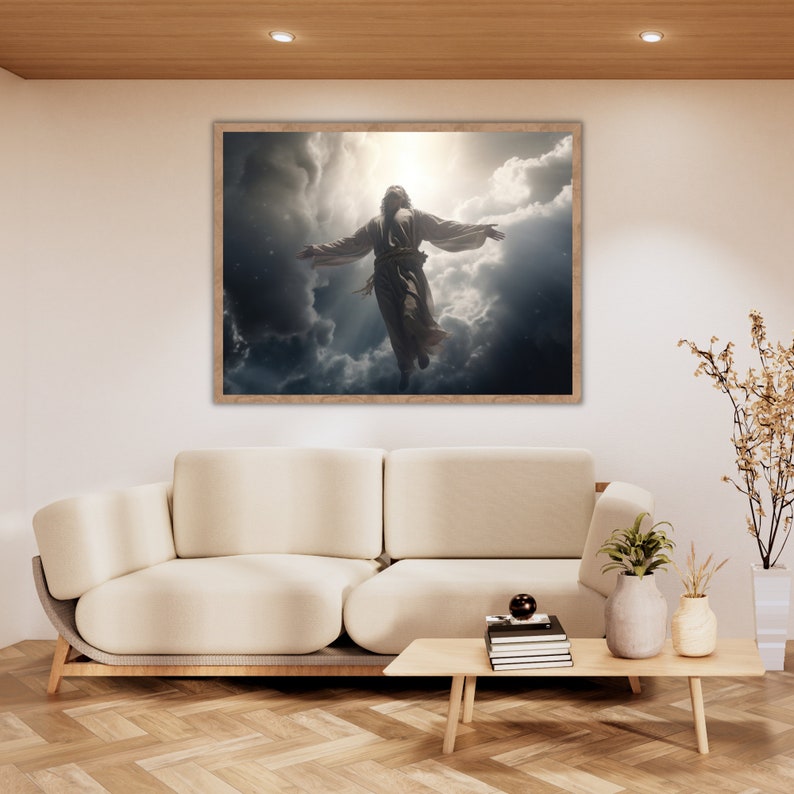 Jesus' Ascension DIGITAL DOWNLOAD Jesus Bible Art Modern - Etsy