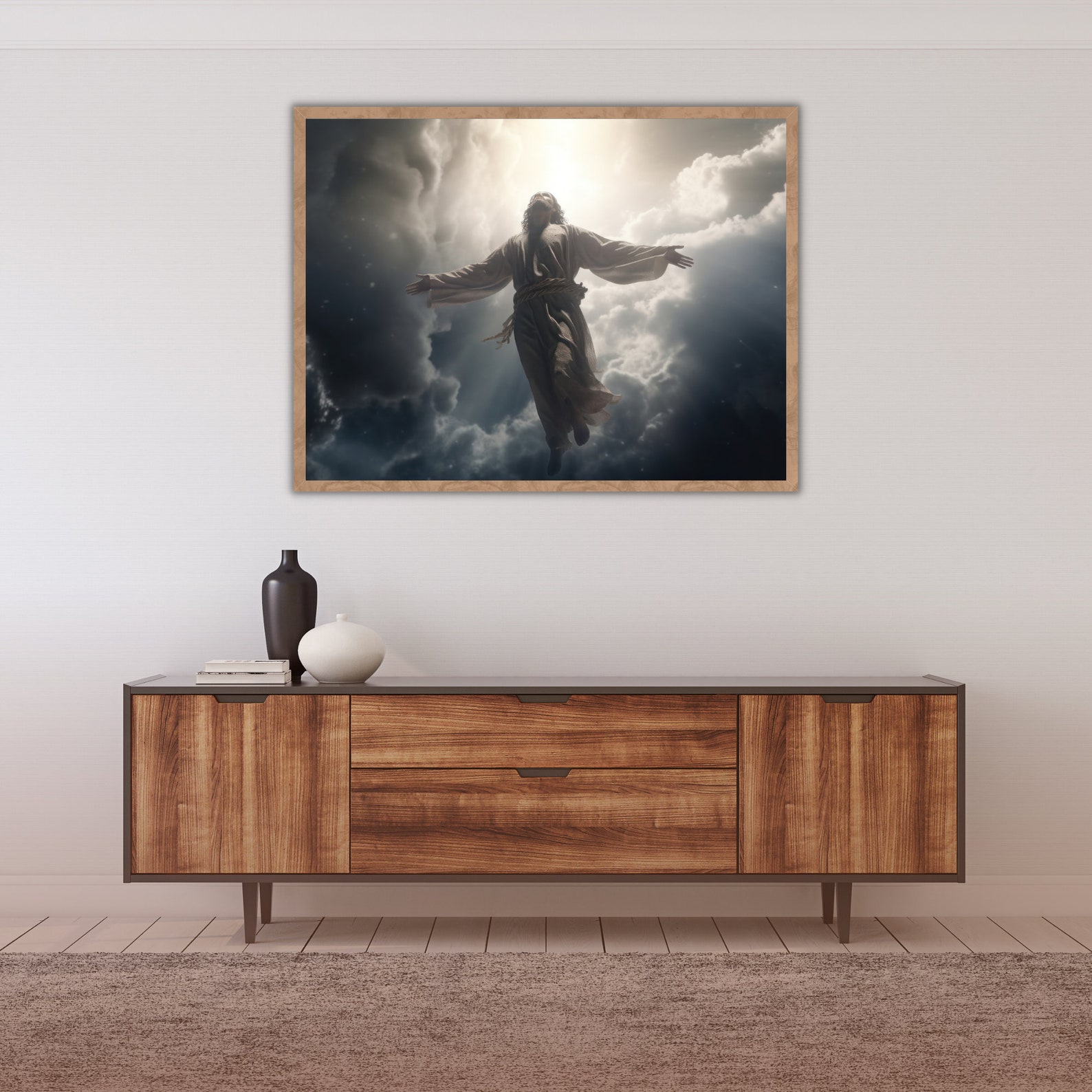 Jesus' Ascension DIGITAL DOWNLOAD Jesus Bible Art, Modern Bible Poster ...