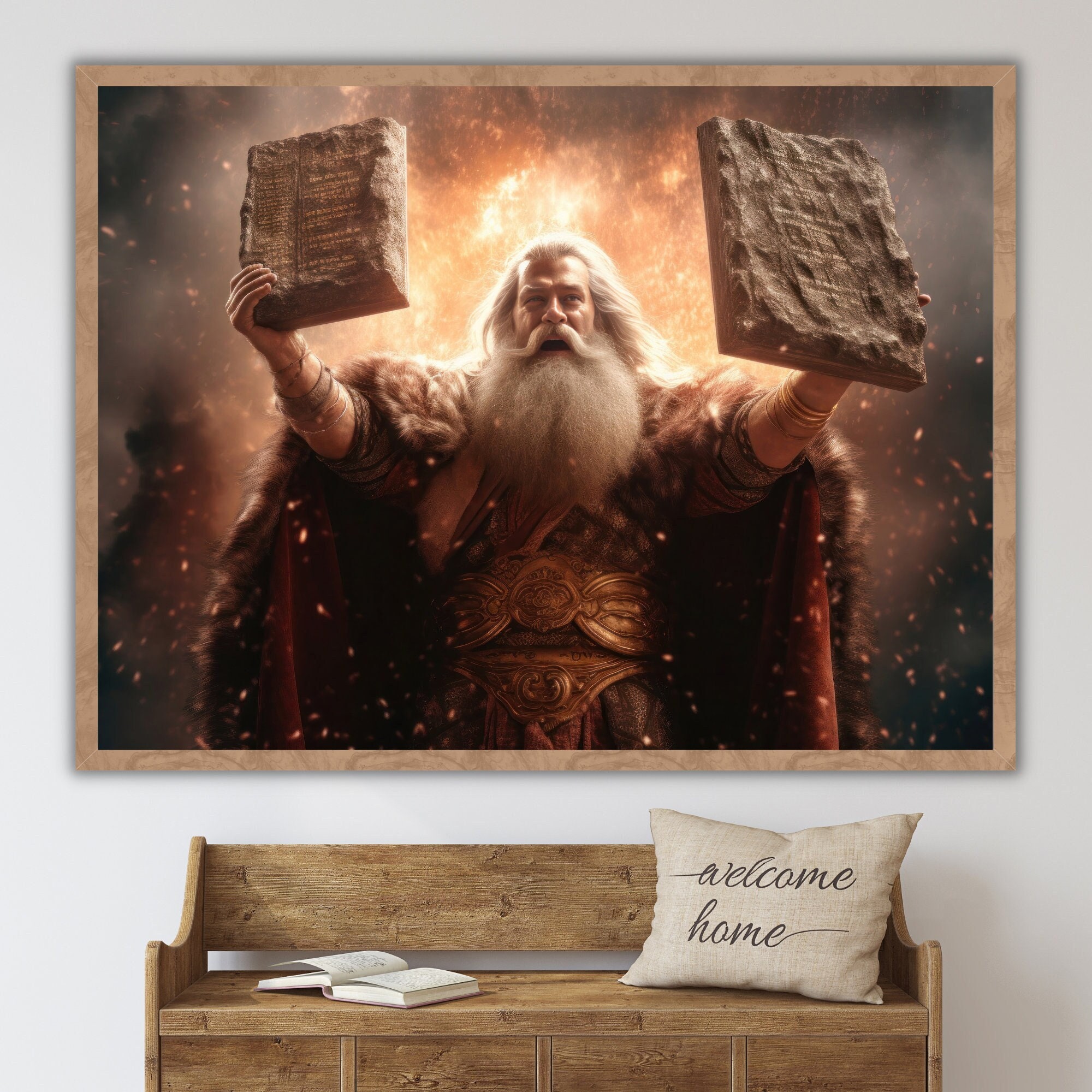 Moses Ten Commandments DIGITAL DOWNLOAD Moses Bible Art, Modern ...