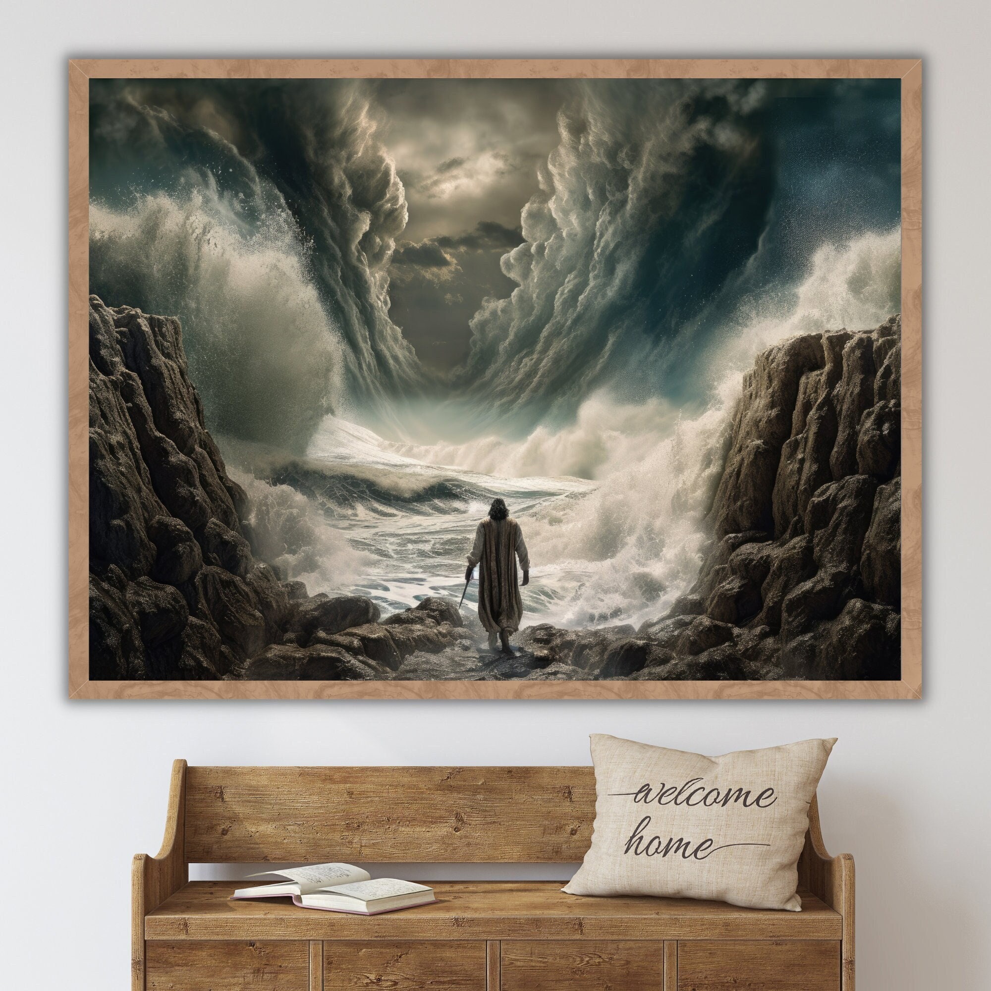 Moses Parting the Red Sea DIGITAL DOWNLOAD Moses Bible Art - Etsy
