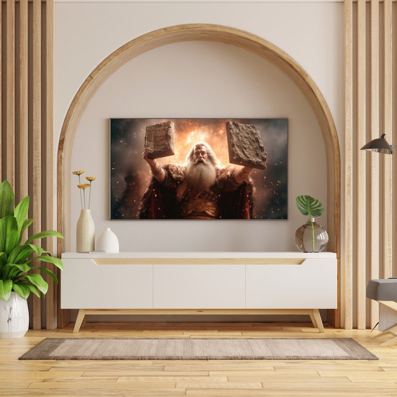 Moses Ten Commandments DIGITAL DOWNLOAD Moses Bible Art - Etsy