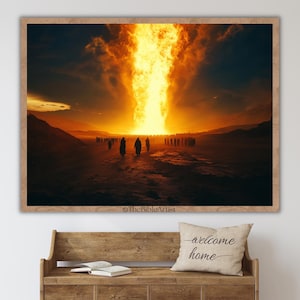Exodus Scripture, Moses, Pillar of Fire, and the Parted Red Sea, Modern ...