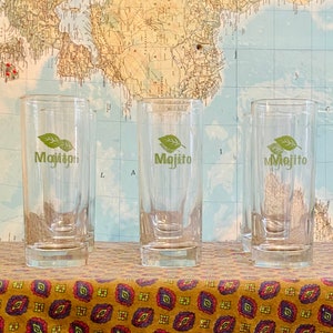 Vintage Libbey Clear W/ Mint Leaf Collins Mojito Glasses, Set of 6 - Etsy