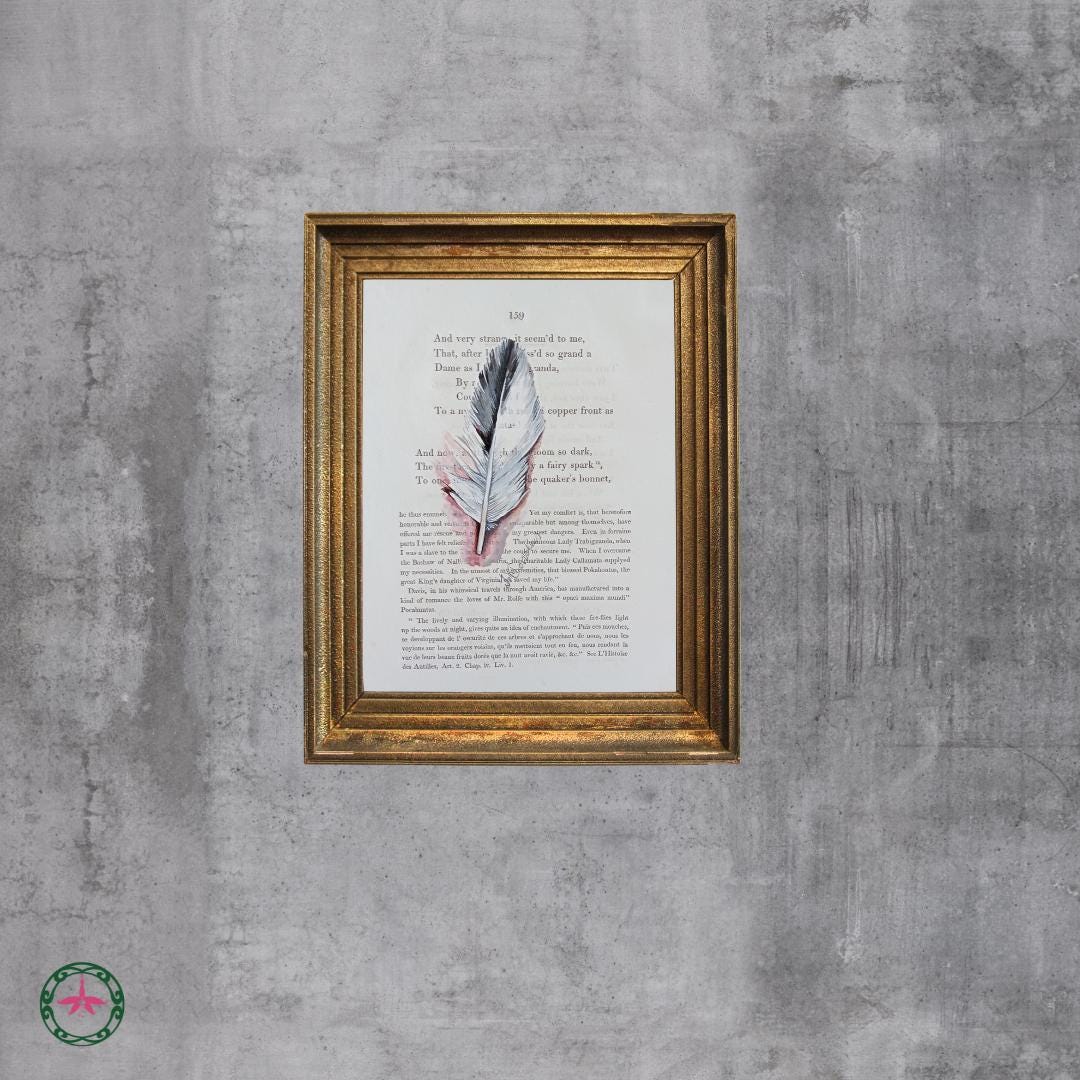 Hand Painted Feather Painting Wall Art Feather Original Acrylic Artwork ...