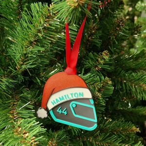 F1 Inspired Santa Hat Driver Helmet Bauble - Formula One Inspired ...