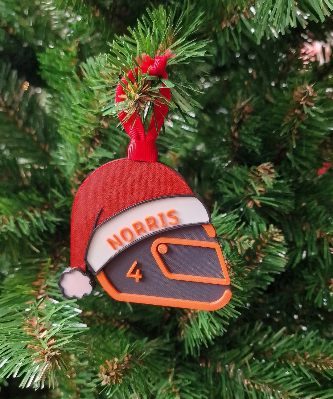 F1 Inspired Santa Hat Driver Helmet Bauble - Formula One Inspired ...