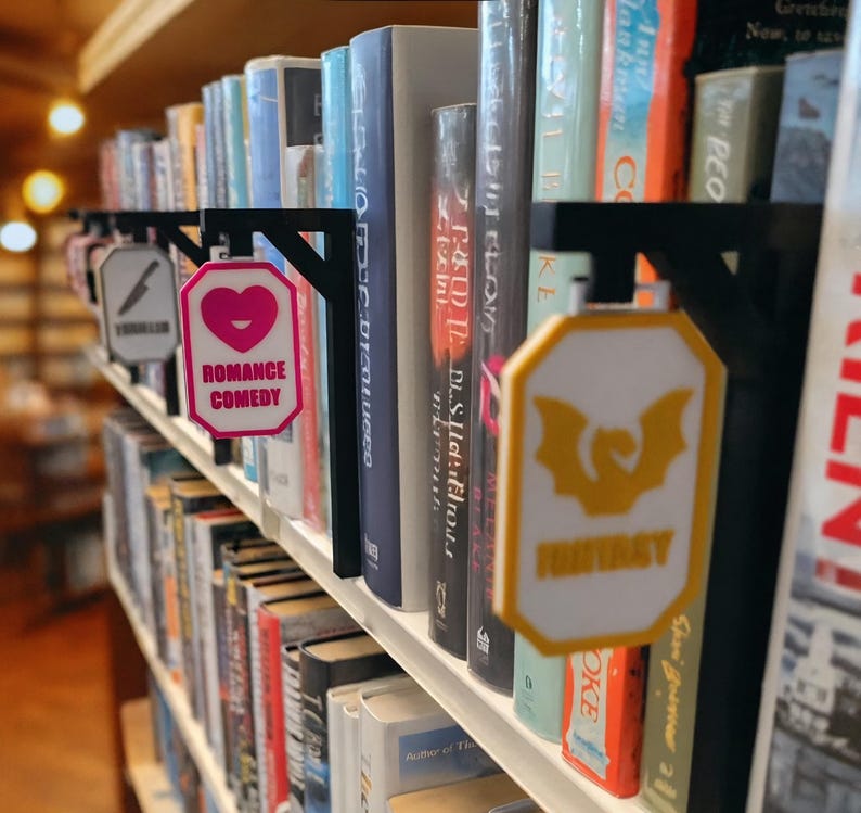 Bookshelf Genre Divider Signs - Customisable Library Organisers - Book ...