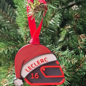 F1 Inspired Santa Hat Driver Helmet Bauble - Formula One Inspired ...