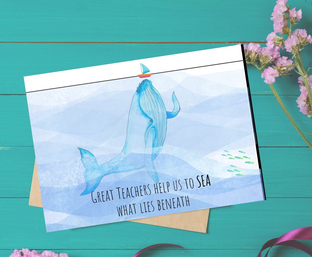Teacher Thank You Card Great Teachers Help Us to SEA What Lies Beneath ...