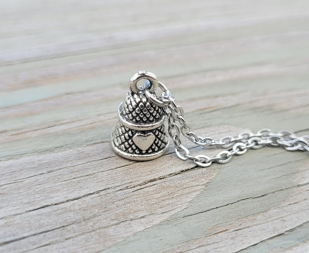 Thimble Necklace. Peter Pan, Kiss. Gifts for Her, Anniversary, Birthday ...