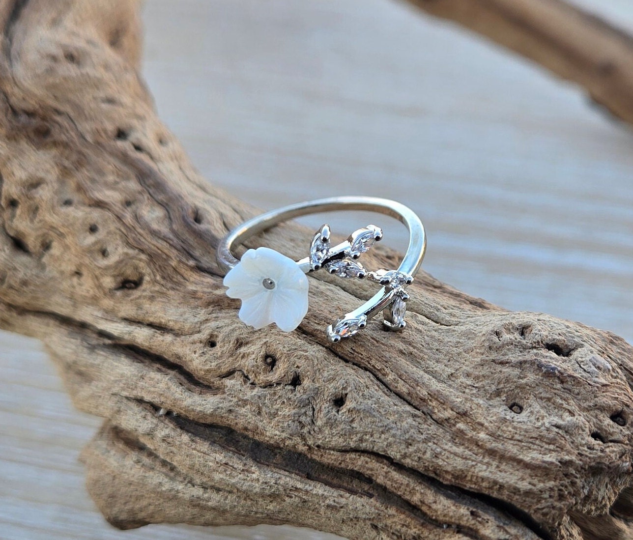 Sakura Ring, Adjustable. Choose Your Color. Gifts for Her, Anniversary ...