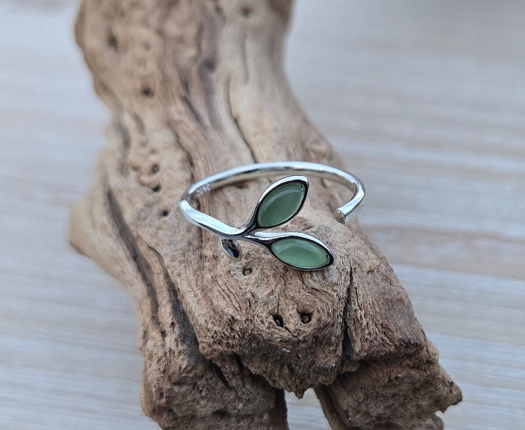 Green Leaf Ring, Adjustable. Gifts for Her, Anniversary, Birthday, Gifts for Women, Mom Gift. - Etsy