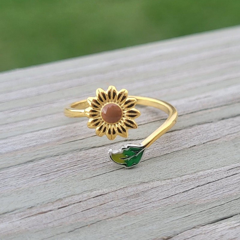 Sunflower Ring - Etsy