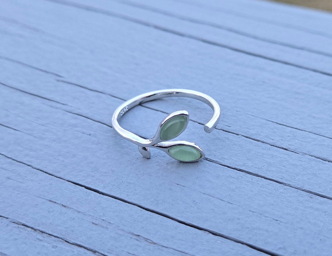 Green Leaf Ring, Adjustable. Gifts for Her, Anniversary, Birthday, Gifts for Women, Mom Gift. - Etsy