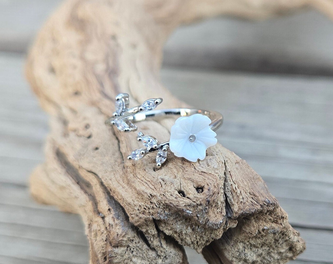 Sakura Ring, Adjustable. Choose Your Color. Gifts for Her, Anniversary ...