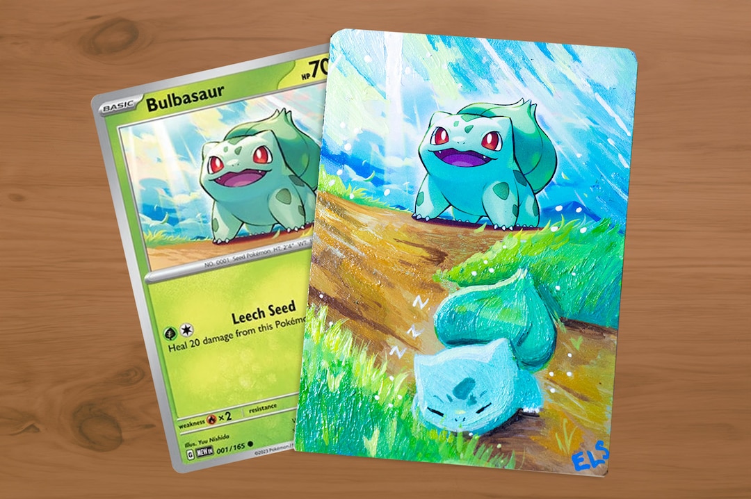 Bulbasaur Hand Painted Pokemon Card - Etsy