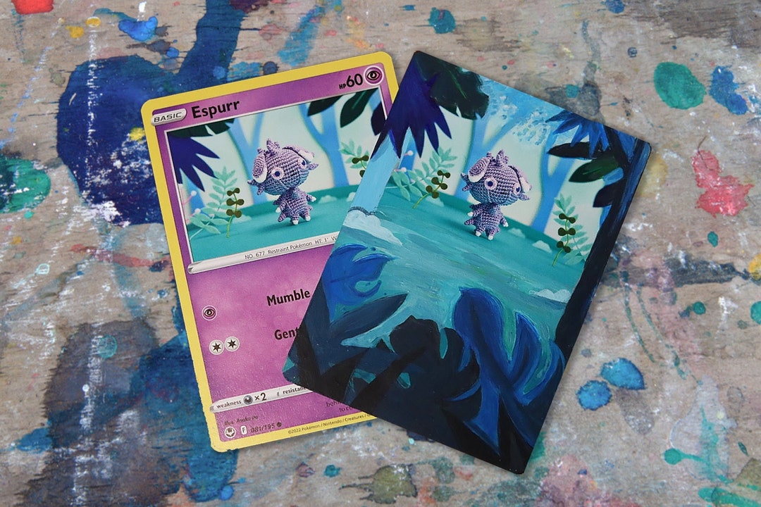 Espurr Hand-painted Pokemon Card - Etsy UK